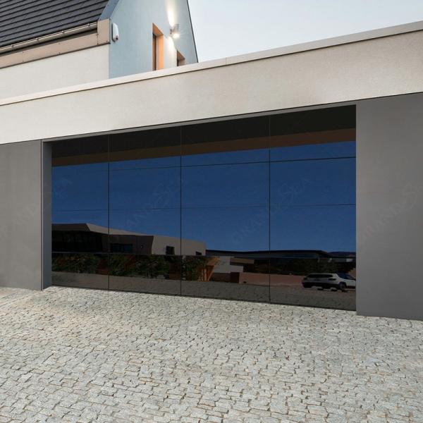 Quality Villa Luxury 16 Ft Foot Clear Frosted Full View Aluminum Automatic Double Modern Insulated Glass Garage Door for Sale for sale