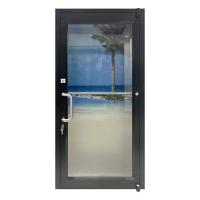 Quality USA American Modern Design Storefront Front Glaze White Swing Entry Commercial for sale