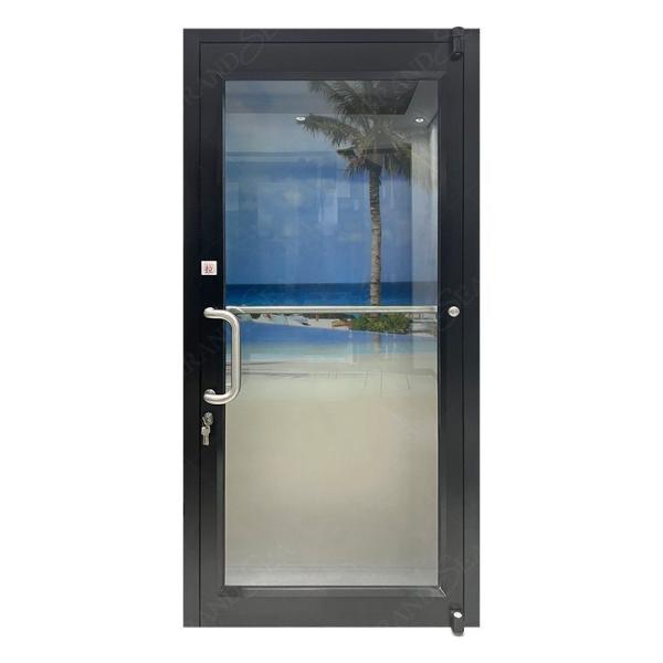 Quality USA American Modern Design Storefront Front Glaze White Swing Entry Commercial Kfc Chicken Aluminium Door for sale