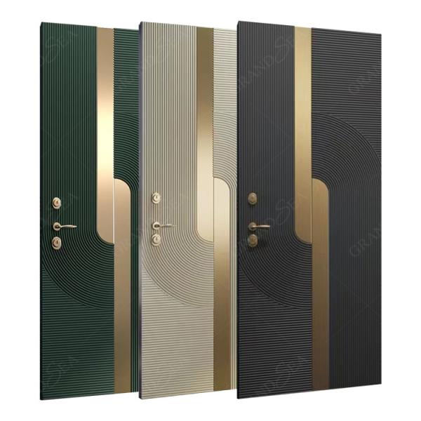 Quality New Design Italian Fashion Modern Design Russia Model First-Class Security Steel Metal Front Entry Pivot Door Price for sale