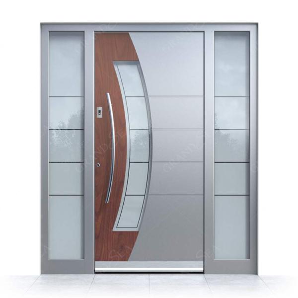Quality Contemporary Style Heavy Duty Burglar Proof Stainless Steel Exterior Front Main Entry Security Doors With Sidelights for sale
