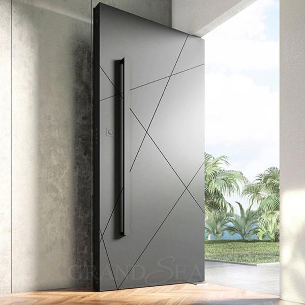 Quality Modern Design Custom Made Wrought Iron Solid Wood Steel Pivot Entry Door with Factory Price for Residential Projects for sale