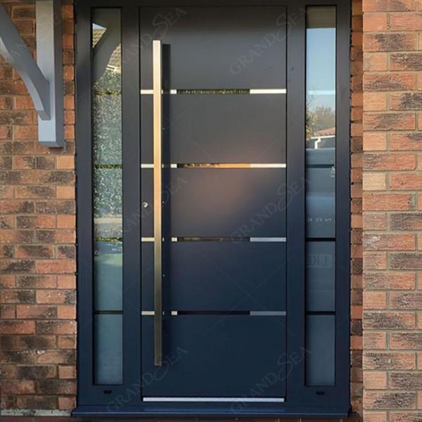 Quality Modern Design Foshan Aluminum Pivot Entrance Door for Residential Main Entry Exterior French House Villa Front Entry Pivot Door for sale