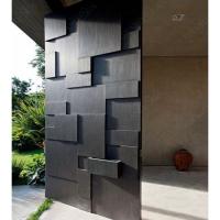 Quality Hurricane Custom Villa Big Luxury Black Solid Wood Entry Modern Stainless Steel for sale