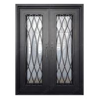 Quality China Patio Single Pocket Double Door Main House Entry Entrance Wrought Iron for sale