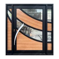 Quality Modern Screen Custom Arches Top Exterior Front Double Entry Iron Glass Door for sale