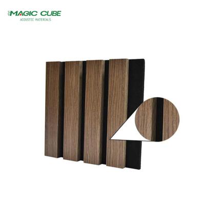 China Custom Pattern Wooden Acoustic Slat Eco-friendly Soundproofing for Office Building for sale
