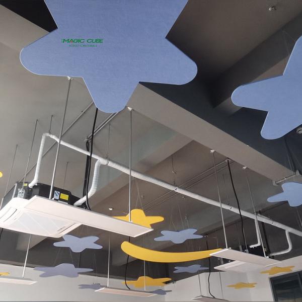 Quality Colorful Polyester Fiber Hanging Ceiling Sound Panels For Office Building for sale