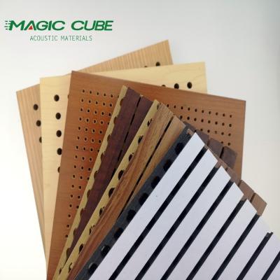 China Contemporary Design Style Wooden Grooved Acoustic Panels with Normal MDF Core Material for sale
