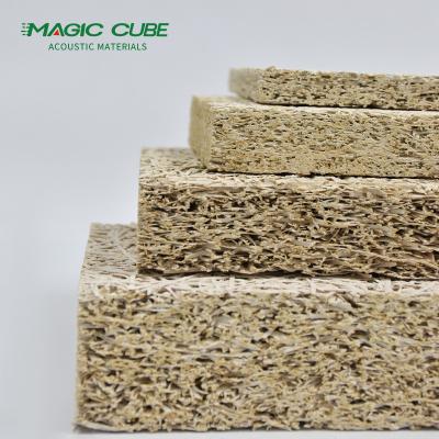 China Tabla de absorción de sonido de lana de madera de diseño moderno para aislamiento acústico de paredes interiores en venta
