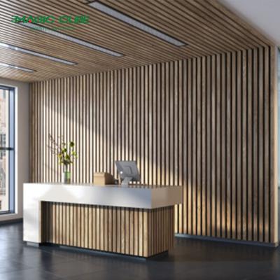 China 2400*600*21mm WoodUpp Akupanel Decorative Wood Acoustic Panels for Office Building for sale