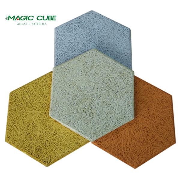 Quality Nature Grey Wood Wool Acoustic Panel Noise Reduction For Interior Wall for sale