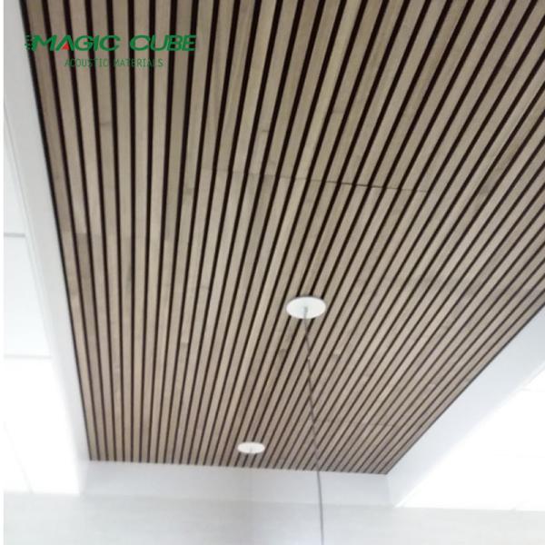 Quality 26kg/pcs Walnut Wood Board Sustainable PET Wood Slat Panel Decorative Wall Panel Acoustic Panel for sale