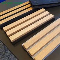 Quality Polyester Thickness 9mm/12mm Modern Design Style MDF Veneer Acoustic Wood Slat for sale
