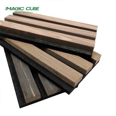 중국 침실 장식용 어쿠스틱 슬레이트 목재 벽 패널 MDF 27mm 패턴 음 흡수 판매용