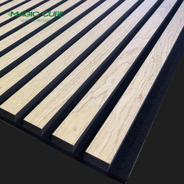 Quality 26kg/pcs Wood Slat Soundproofing Acoustic Wall Panels with Edge to Edge Pattern for sale