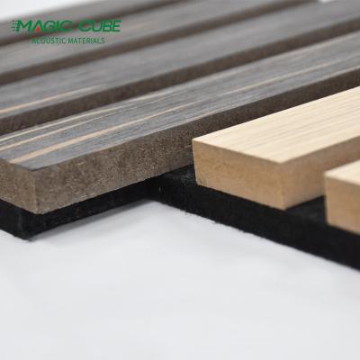 Cina E1 MDF acustico a lame di legno nero per isolamento sonoro in vendita