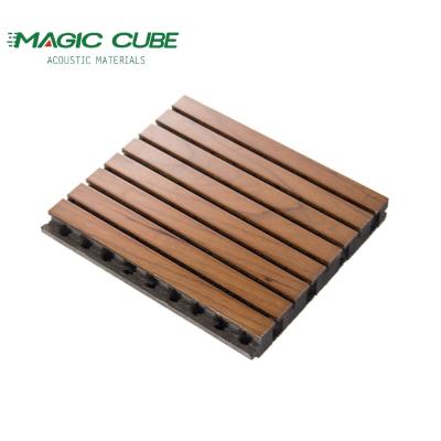China Eco-friendly Noise Reduction Wood Grooved Acoustic Panel For Auditorium for sale