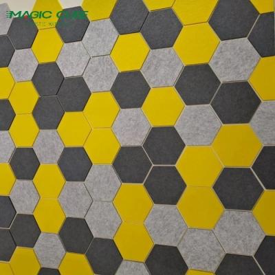 China Milieuvriendelijke zeshoekige polyestervezel akoestische panelen met brandwerendheid Te koop