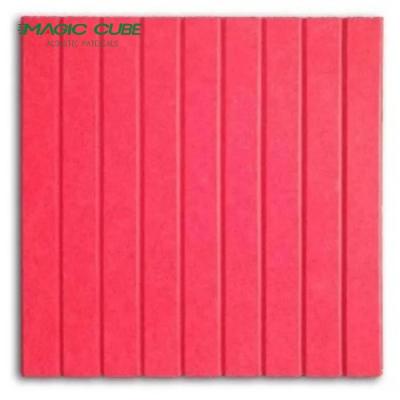 China Painéis de Parede de Poliéster Ranhurados Painel Acústico de Fibra de Poliéster de 12mm com Classificação de Fogo à venda