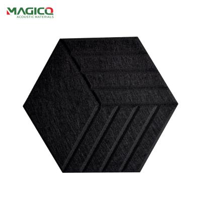 China Painéis acústicos de feltro PET personalizados de cor Painéis de parede pretos para decoração residencial à venda