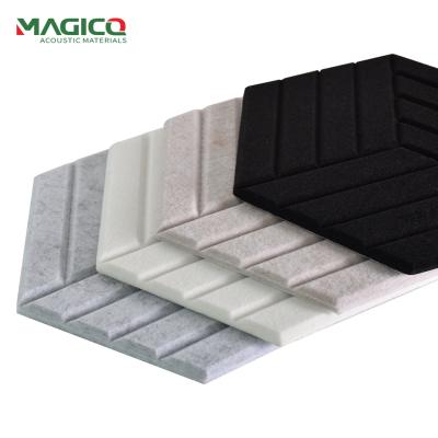China Atualize as soluções acústicas usando Painéis Acústicos de Fibra de Poliéster, Painéis Acústicos de Parede de Fibra PET com designs de parede 3D elegantes para controle de ruído à venda
