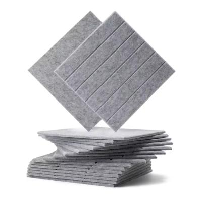 중국 폴리에스터 섬유 흡음 패널 회색 사운드 패널 스튜디오 흡음 패널 장식 방음 벽 패널 자체 접착 흡음 패널 판매용