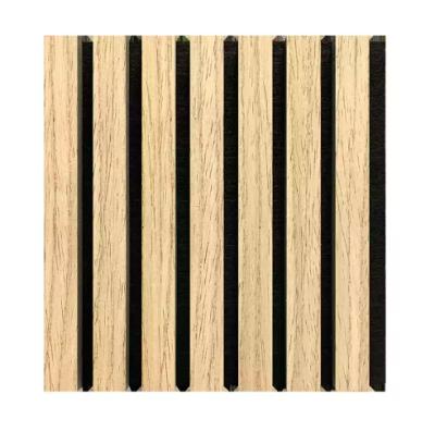 중국 나무 슬랫 흡음 벽 패널 오크 무늬목 흡음 패널 침실 벽용 흡음 패널 판매용