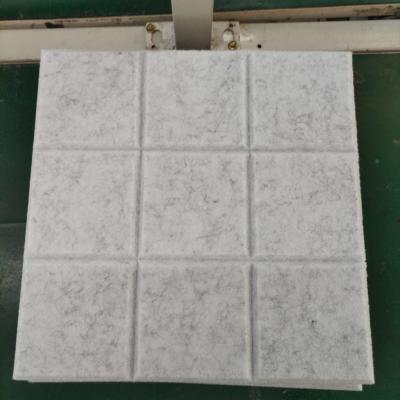 China Grooving Polyester Fiber Acoustic PET Panel 30*30cm Felt with Adhesive Backing for sale