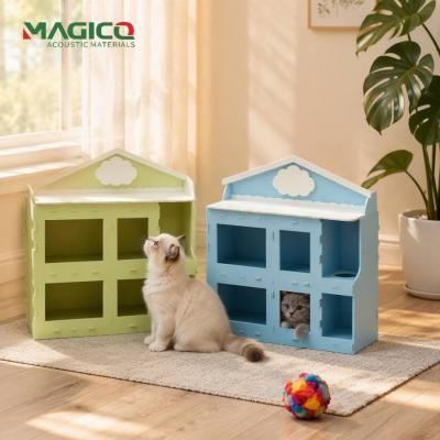 China Two-Story Storefront Cat Villa With Cloud Top And Multiple Cubbies For Cat Cafés And Multi-Cat Homes for sale