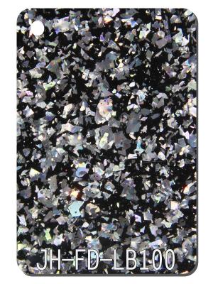 1040x620mm Silver Black Chunk Glitter Acrylic Sheets Home Improvement Decor