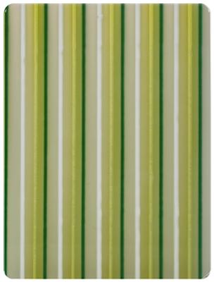 China Folha acrílica moldada listrada verde amarela 620 x 1040mm do teste padrão à venda