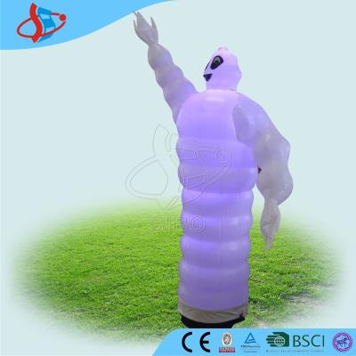 China Transparent rent giant inflatable santa claus / LED inflatable man advertising for sale