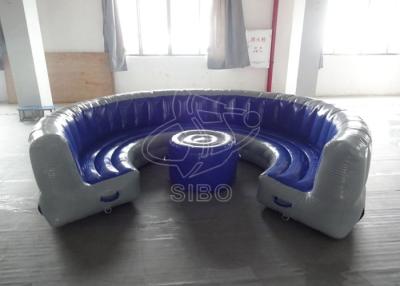 中国 ブルー グレーのデジタル Priting の密封された膨脹可能な跳ね上がりの家の空気ソファーの家具 販売のため
