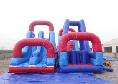 Cina Blu gonfiabile/rosso di corsa ad ostacoli dei giochi gonfiabili giganti di sport dell'OEM in vendita