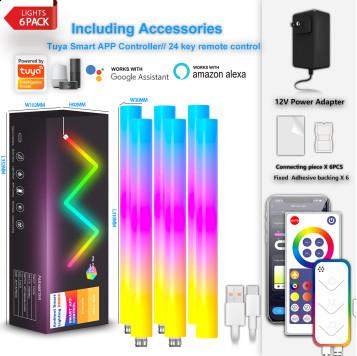 China 24W Multi Coloured LED Wall Lights WIFI ODM  310*30*27MM Smart Wall Lamp for sale