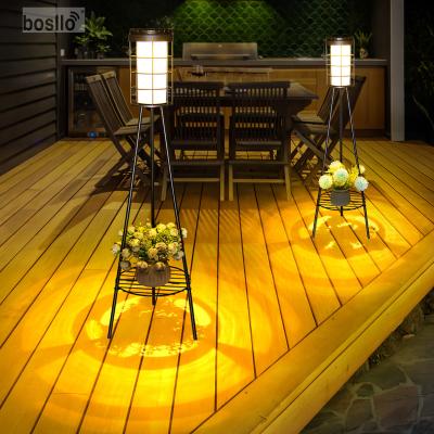 China Lâmpadas de jardim solares de potência dupla Lâmpadas solares de luz branca/quente Luz de metal ABS PVC à venda