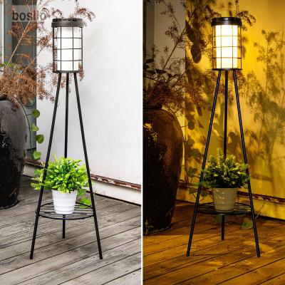 China Lâmpadas de jardim solares de potência dupla Lâmpadas solares de luz branca/quente Luz de metal ABS PVC à venda