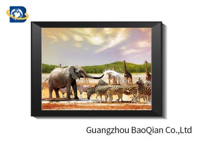 China Flip Effect Lenticular Image 40 x 40 cm , 3D Lenticular Printing Pictures Elephant Theme à venda
