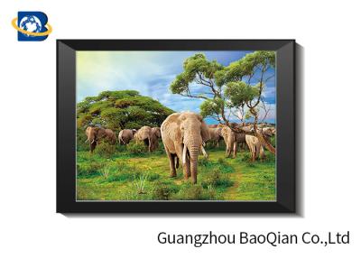 China Flip Effect Lenticular Image 40 x 40 cm , 3D Lenticular Printing Pictures Elephant Theme à venda