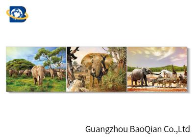 China Flip Effect Lenticular Image 40 x 40 cm , 3D Lenticular Printing Pictures Elephant Theme à venda