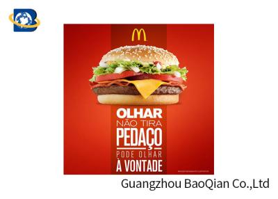 China Fast food que anuncia o projeto impressionante do efeito Lenticular da aleta do cartaz 3D para a promoção à venda