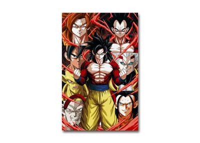 Κίνα Της PET φακοειδής αφίσα Goku Anime σφαιρών δράκων μετάβασης κτυπήματος τρισδιάστατη φακοειδής τριπλή για την αφίσα τέχνης τοίχων προς πώληση