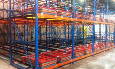 China Industrieel magazijn staal terug stoorrek systeem op maat Te koop