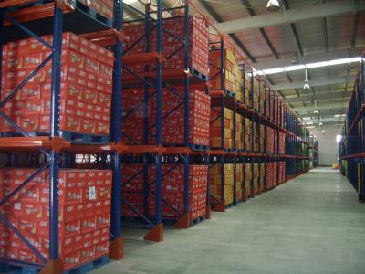 China OEM Warehouse zware opslagrekken, rij in door pallet rekken Te koop