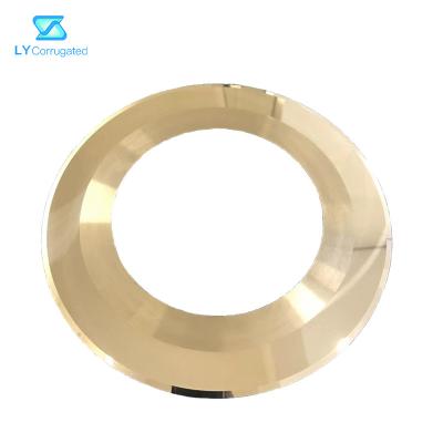 China Golden Coated 230X135X1.1 Circular Tungsten Blade Round Knife For Fosber Corrugator for sale