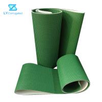 China Corrugated Cardboard Green PVC Inclining Conveyor Belt For Auto Basket Stacker zu verkaufen
