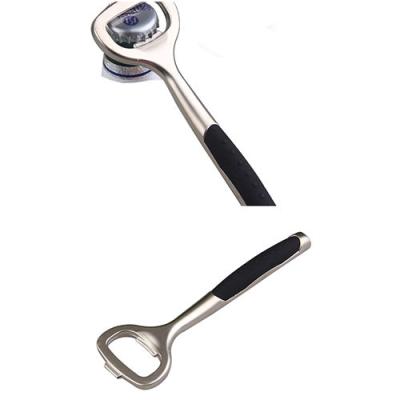 China Best Design Silver ZInc Alloy Beer Bottle Opener with Rubber Handle for sale