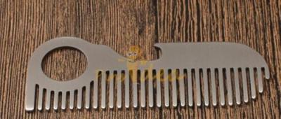 China NEW Grooming Supplies Cool Bottle Opener Stainless Steel Beard Comb for sale