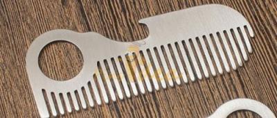China Unique Male Grooming Stainless Steel Cool Bottle Opener Beard Comb for sale